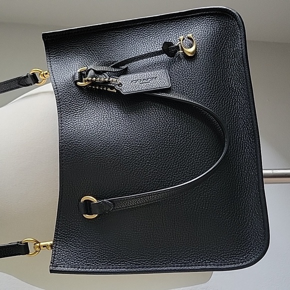 Coach | Bags | Coach Blackburgundy Tyler 28 Carryall Pebbled Leather ...